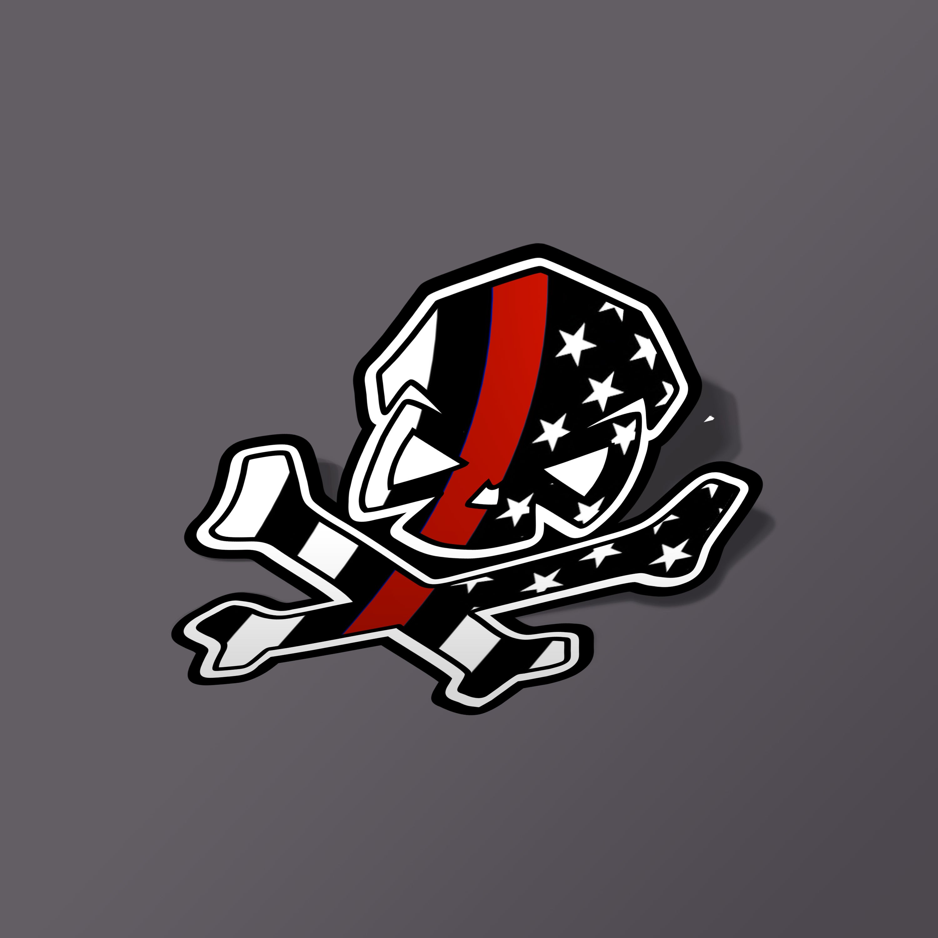 Thin Red Line Skull - Sticker– Pipe Hitters Union